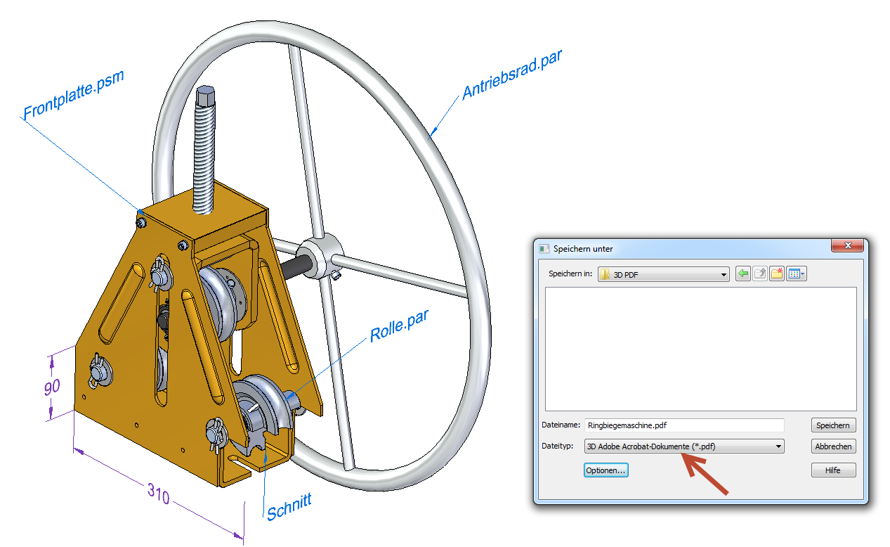 Wie wird eine 3D-PDF in Solid Edge erstellt? - CAD-helpdesk.de